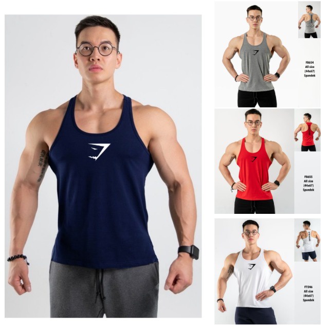 Singlet Shirt Tanktop Gym Fitness Men Racer Back GymShark Gym Shark ...