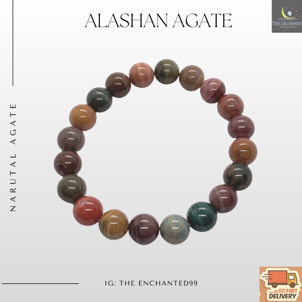 Alashan Agate Bracelet (Natural Stone, Crystal) | Shopee Singapore