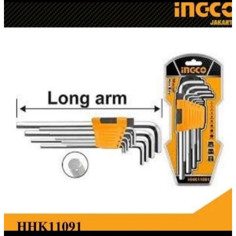 Ingco Medium L Key Set 9 Pcs Regular Head HHK11091 Hex Heavy Duty ...