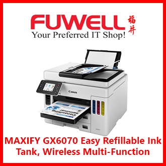 Canon MAXIFY GX6070 Easy Refillable Ink Tank, Wireless Multi-Function ...