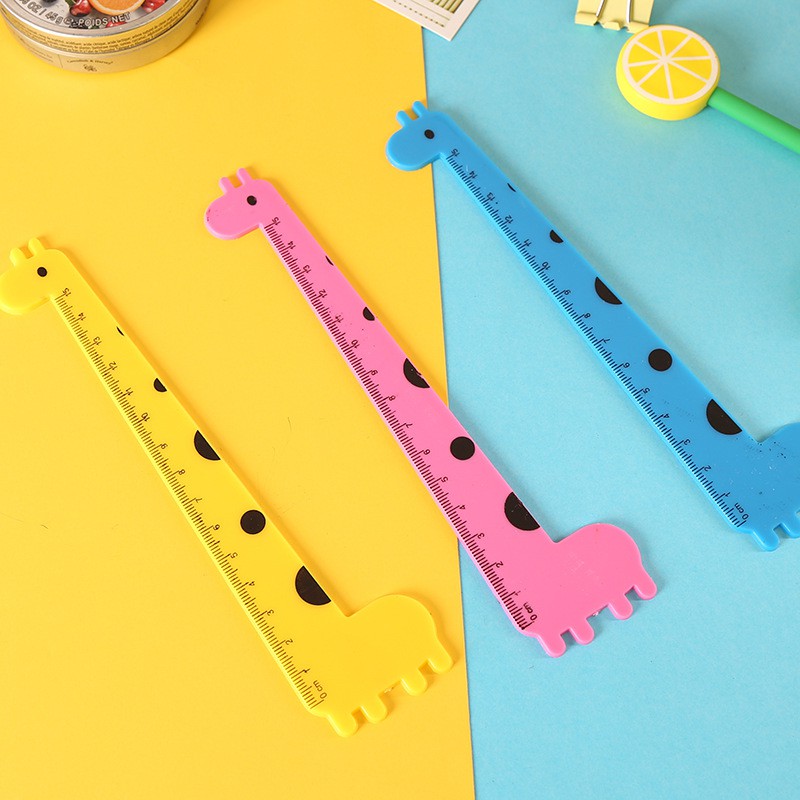 10 Pieces Stationery Hot Giraffe Series Ruler Cute 15Cm Plastic Ruler ...
