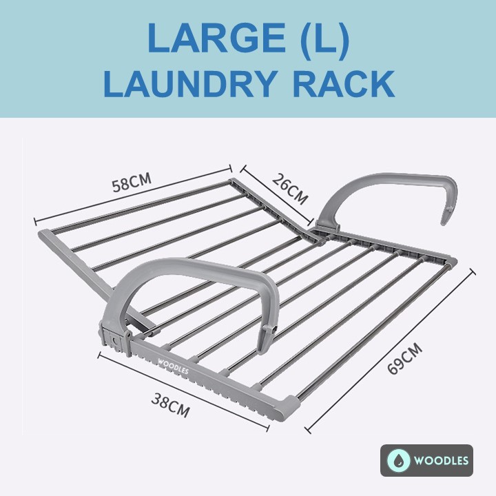 [SG Stock] WOODLES Clothes Extendable Drying Rack Balcony Stainless ...