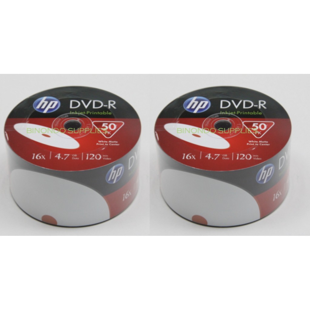 HP DVD-R 4.7GB Inkjet Printable Blank DVD CD 50pcs 2packs | Shopee Singapore