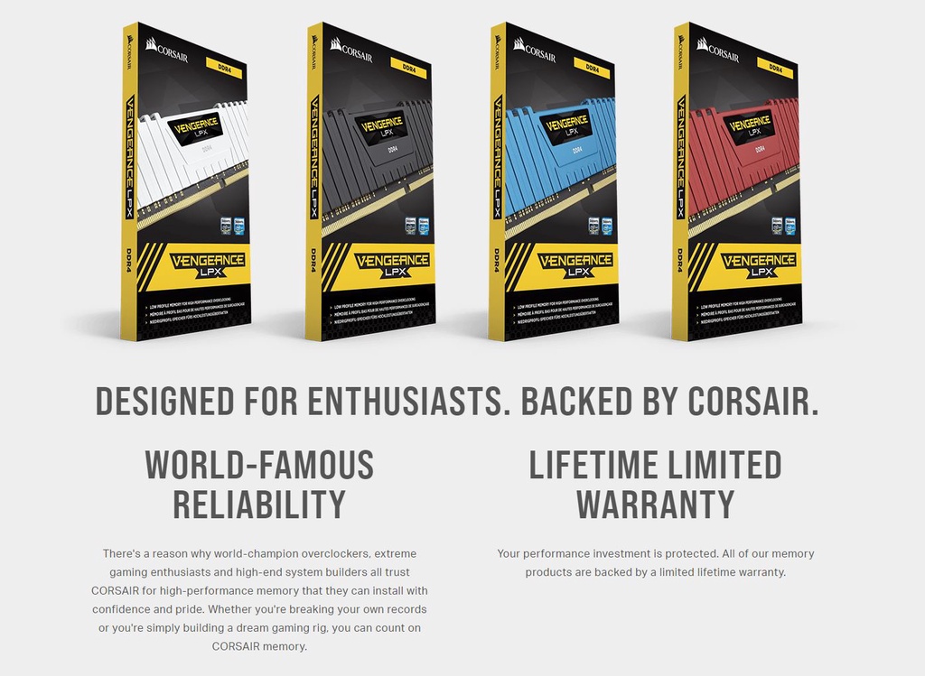 CORSAIR VENGEANCE LPX 16GB/32GB/64GB DDR4 DRAM Memory Kit (LIMITED ...