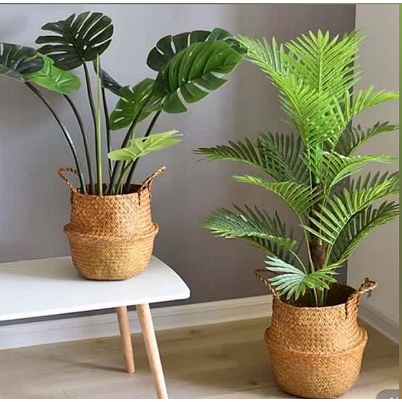 Straw Rattan Basket for your plants | Shopee Singapore