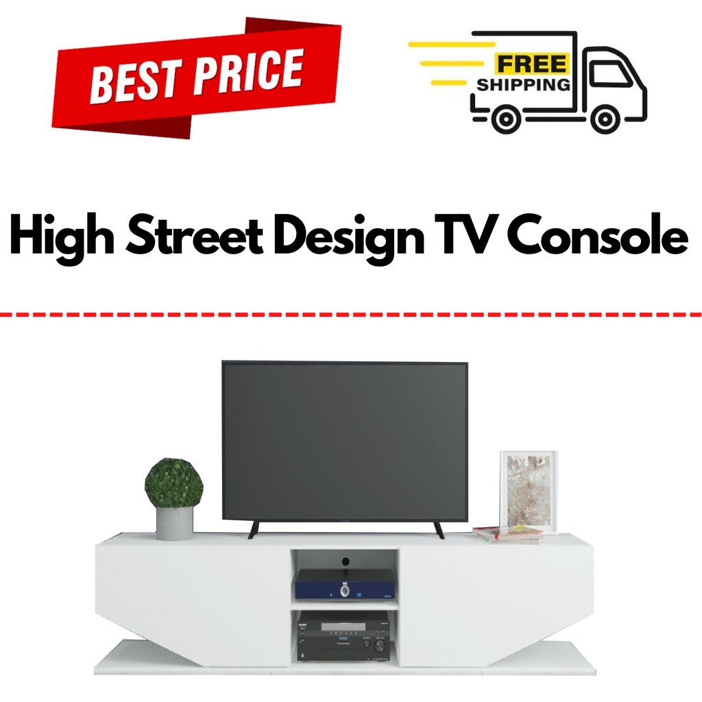 OL HOME Jmie Modern Design TV Console White Color | Shopee Singapore