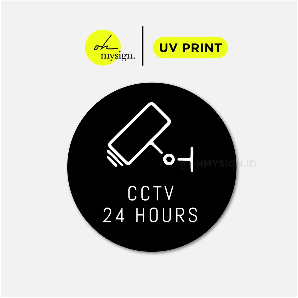 Writing CCTV 24 Hours Sign Board Acrylic Paste Signage Wall Label ...