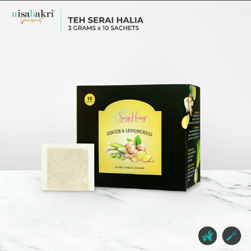 Halia Suzy Honey Lemongrass Tea (1 Box) 3grams x 10 Sachets Halal For ...