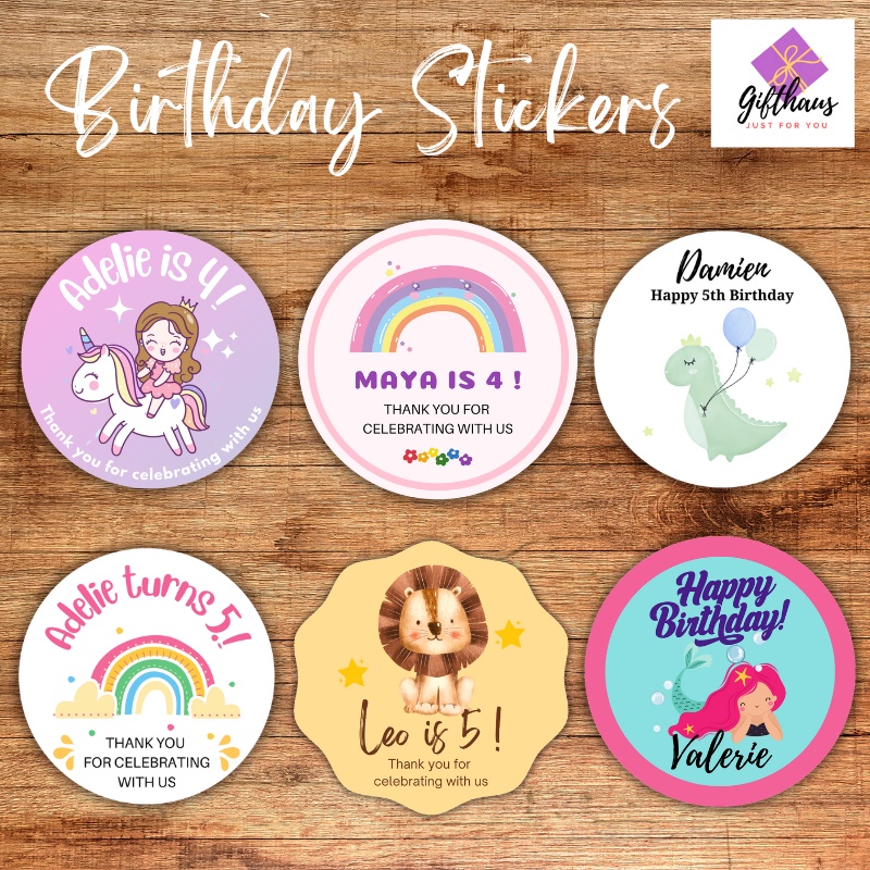 Personalised Custom Birthday Sticker Labels Party Favor Goodie Bag ...