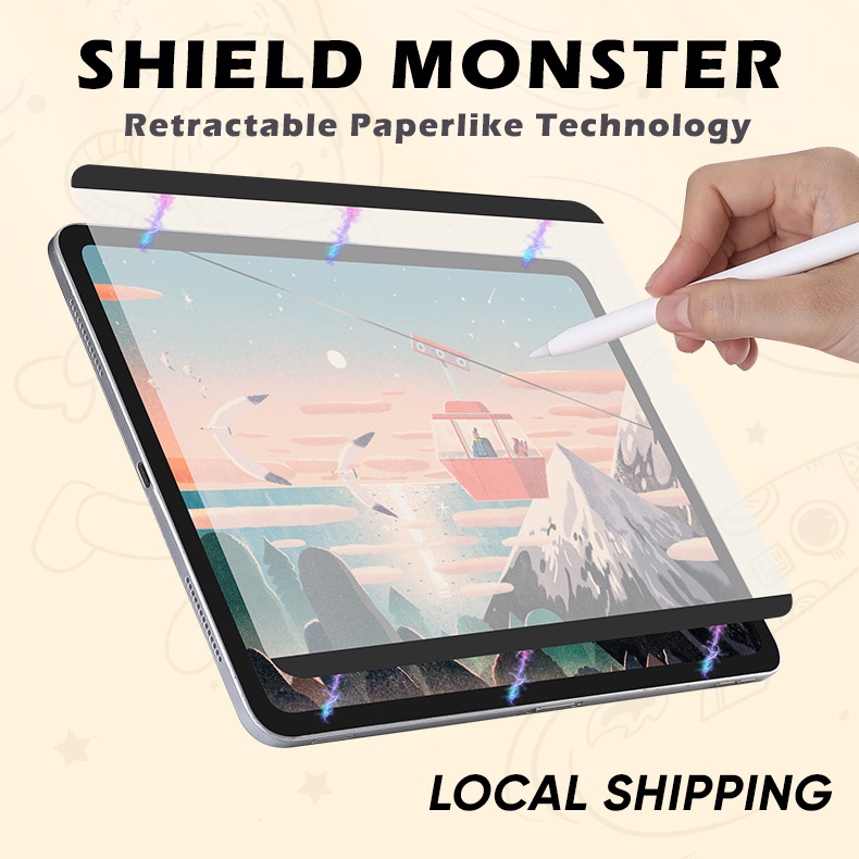 ShieldMonster Retractable Paperlike iPad Screen Protector Magnetic For ...