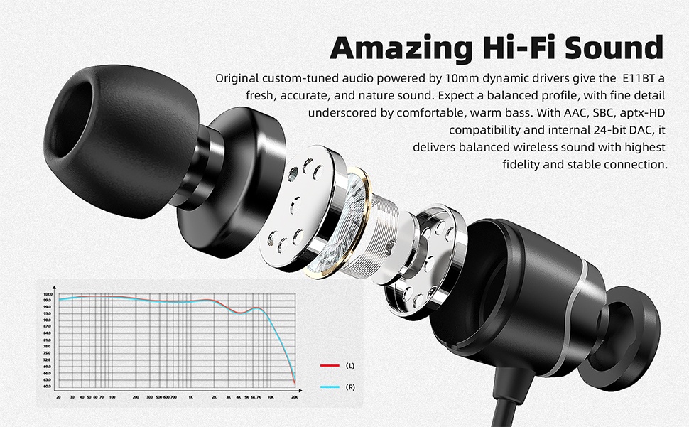 SoundMAGIC E11BT Bluetooth Neckband Headphones Wireless Earphones Hi-Fi ...