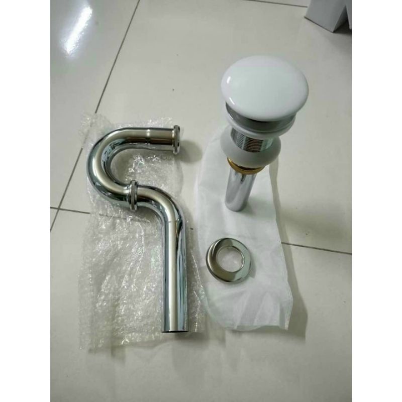 Press siphon set for lavabo basin drainage. Press siphon with copper ...