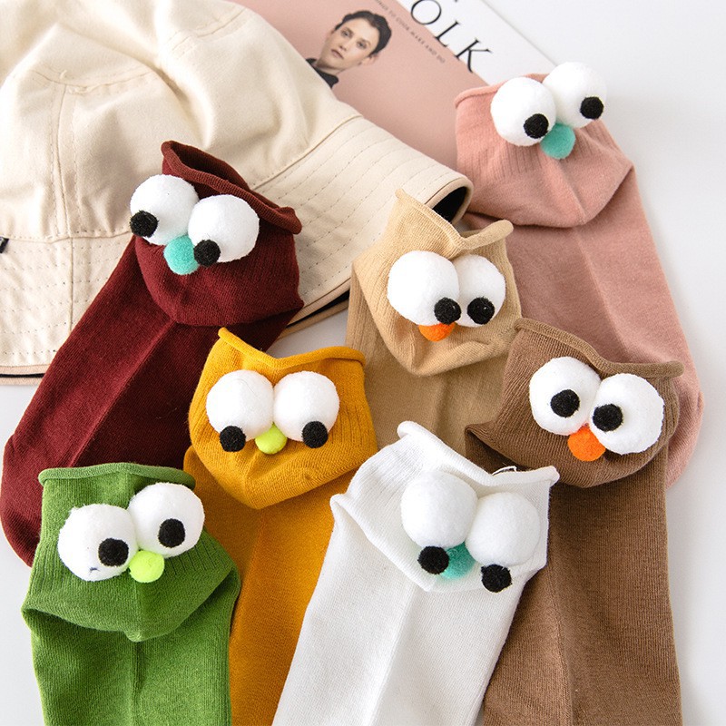 Bfuming Cartoon Creative Women Socks Big Eyes Cotton Socks Girl Candy ...