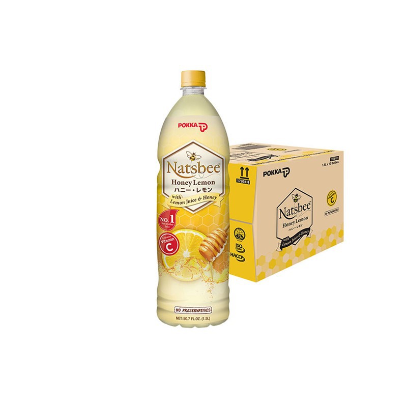 Pokka Natsbee Honey Lemon Less Sweet (12x1.5L) | Shopee Singapore