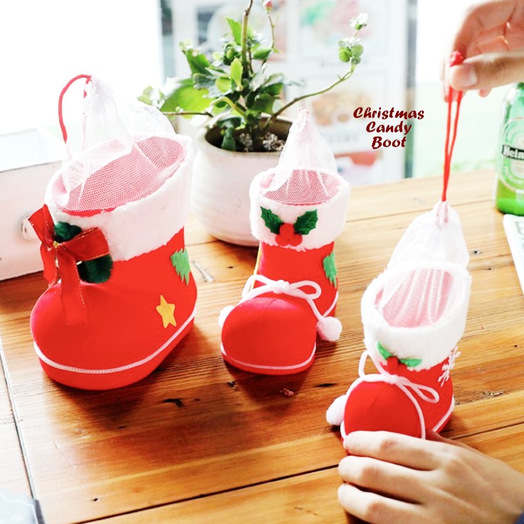Contents Of 3pcs Christmas CANDY BOOTS SANTA Shoe CANDY set (1 set ...