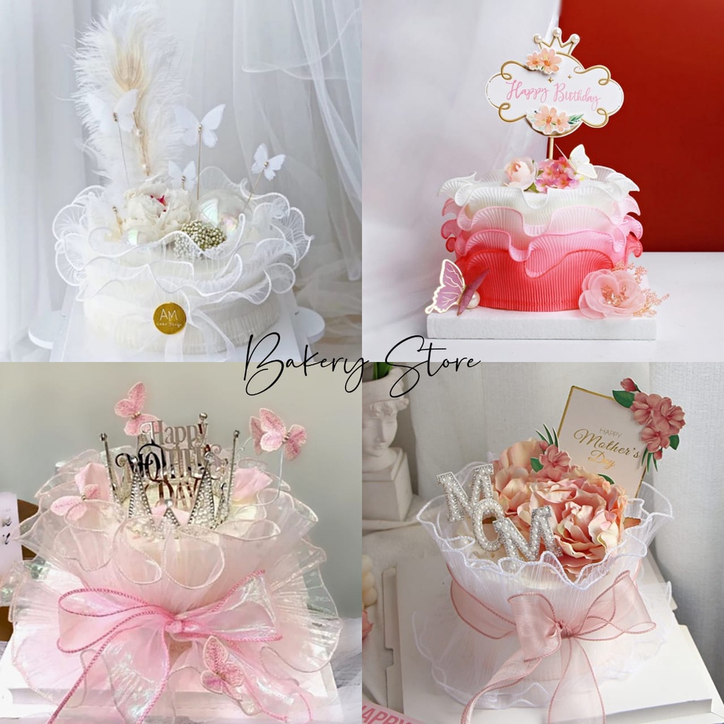 Wavy Yarn Ribbon Cake Rim Cake Lace Decorations Ribbon Cake Topper ...