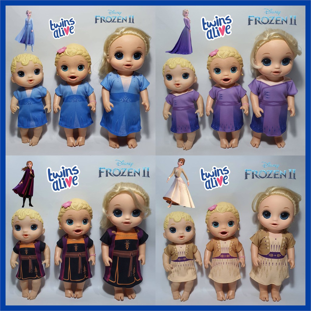 Baby Alive Animator MellChan Doll Clothes Frozen 2 Elsa Anna Dress ...