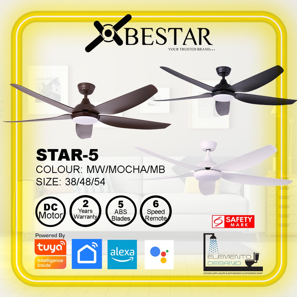 Bestar Star-5 Smart 38"/48"/58" ceiling fan | Shopee Singapore
