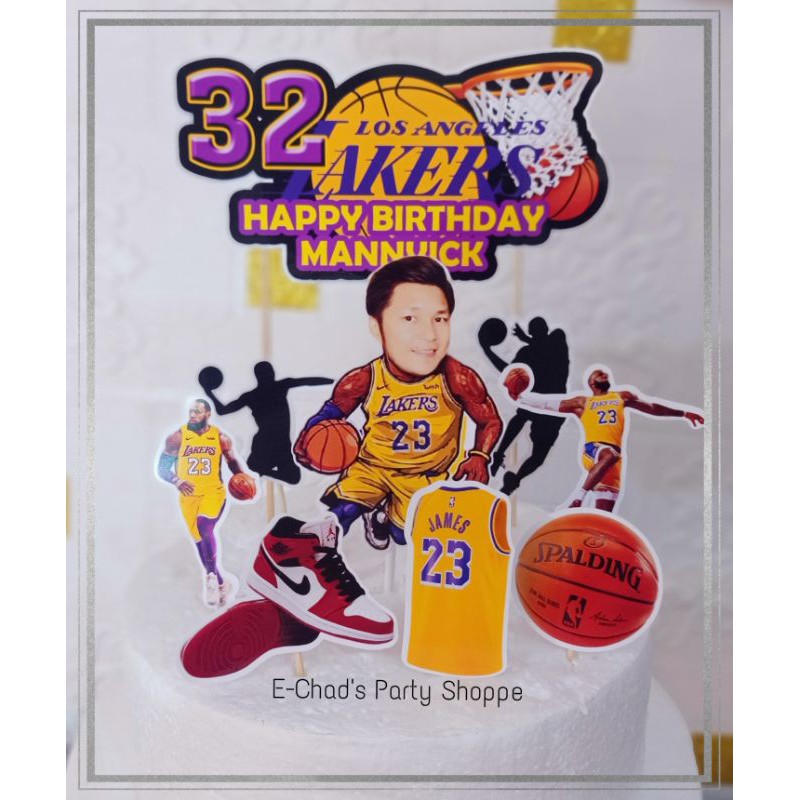 Lakers Lebron James theme cake topper | Shopee Singapore