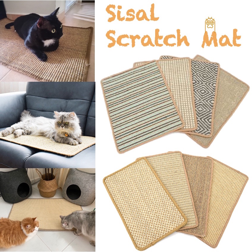 [SG SELLER] Cat Scratcher Mat Natural Sisal Toy Scratching Mat Cat ...