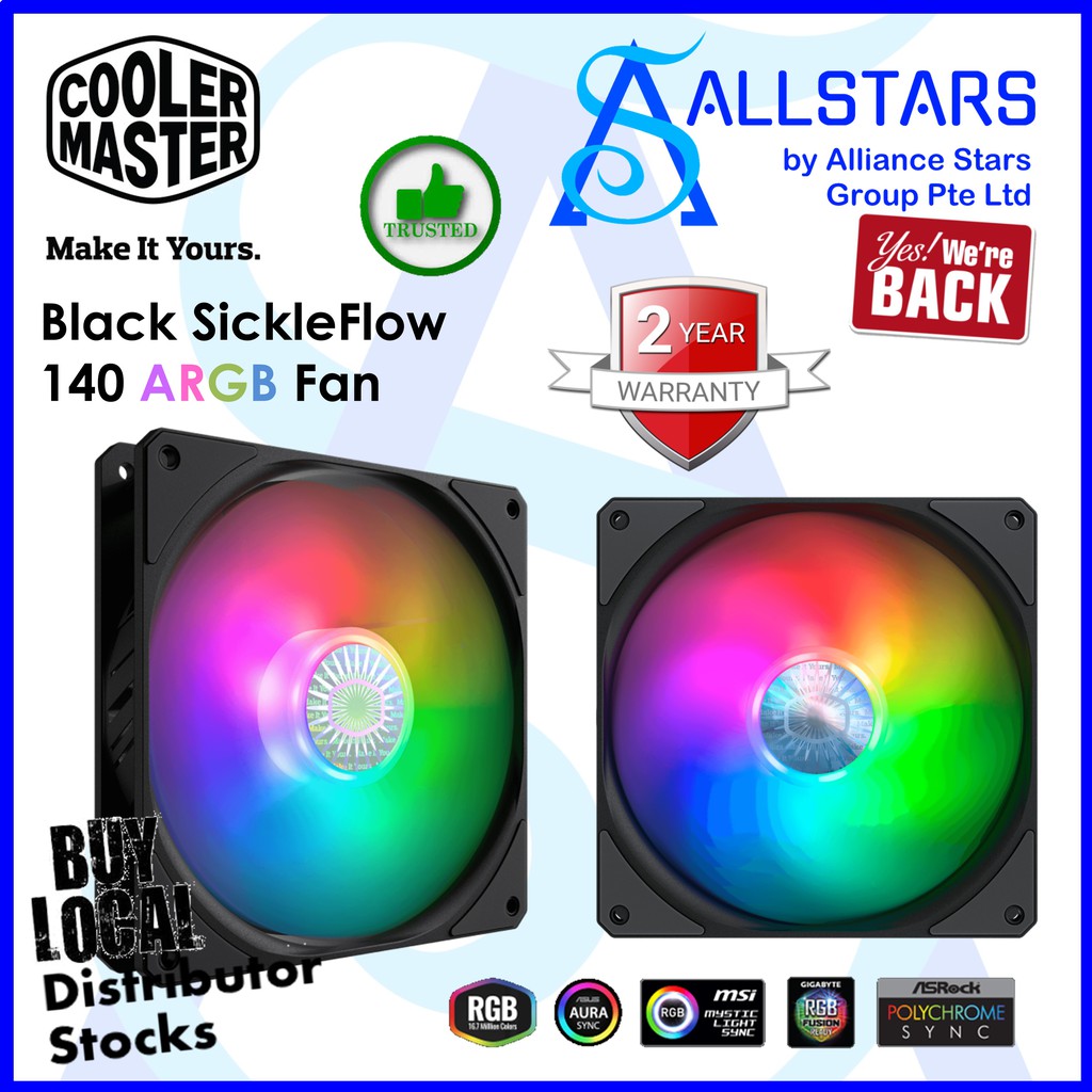 CM / Cooler Master / CoolerMaster SickleFlow 140 PWM ARGB Fan (MFX-B4DN ...