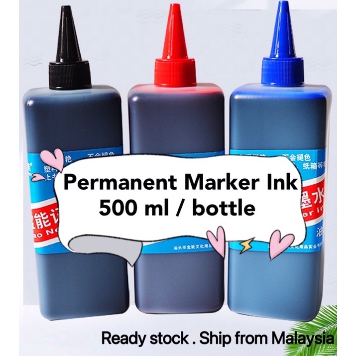 500ml Permanent marker pen Refill black Red Blue Ink 500ml Faster ...