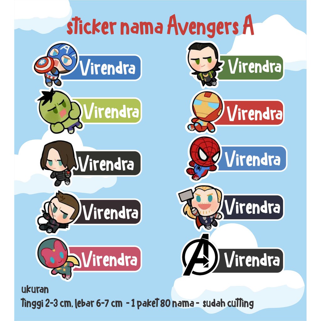 WATERPROOF Vinyl Avengers Name Sticker | Shopee Singapore