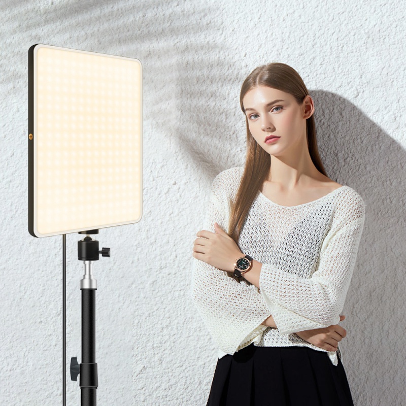 LED Video Light Dimmable Flat-panel Fill Lamp With Tripod Photography ...