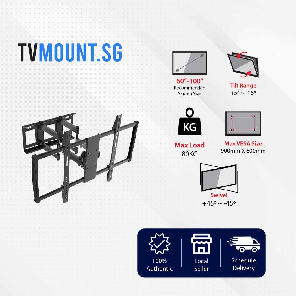 Double arm Wall Mount TV mount TV Brackets Swivel mount TITAN SGB890 ...