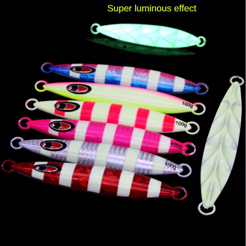 JC Metal Lead Lominous Jig Slow Pitch Jigging Fishing Lure 60-250g ...
