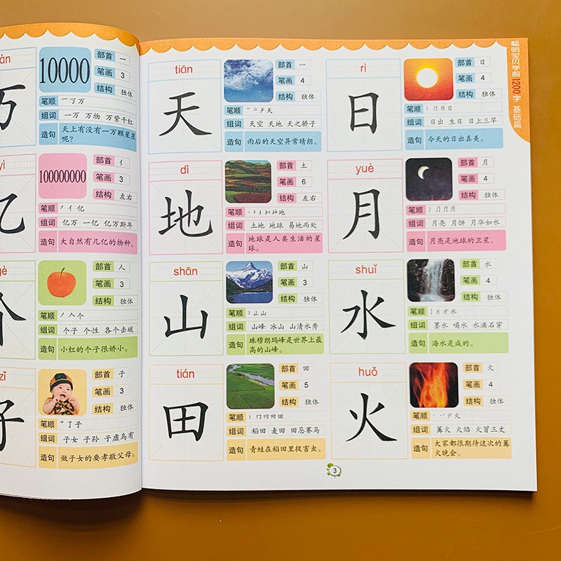 1200 Characters Chinese Basic Han Zi Reading Literacy Picture Book for ...