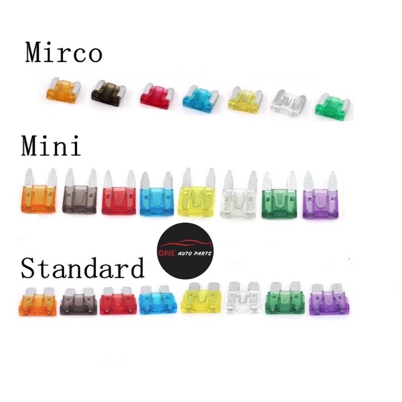 1 SET 10 PCS Fuses Car Mini Micro Standard Fuse Size 5A 7.5A 10A 15A ...