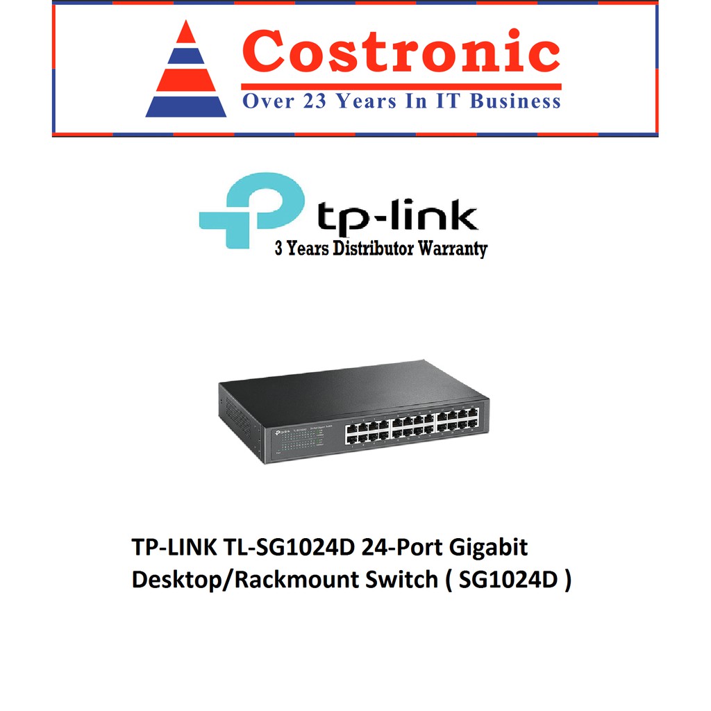 TP-LINK TL-SG1024D 24-PORT GIGABIT DESKTOP/RACKMOUNT SWITCH ( SG1024D ...