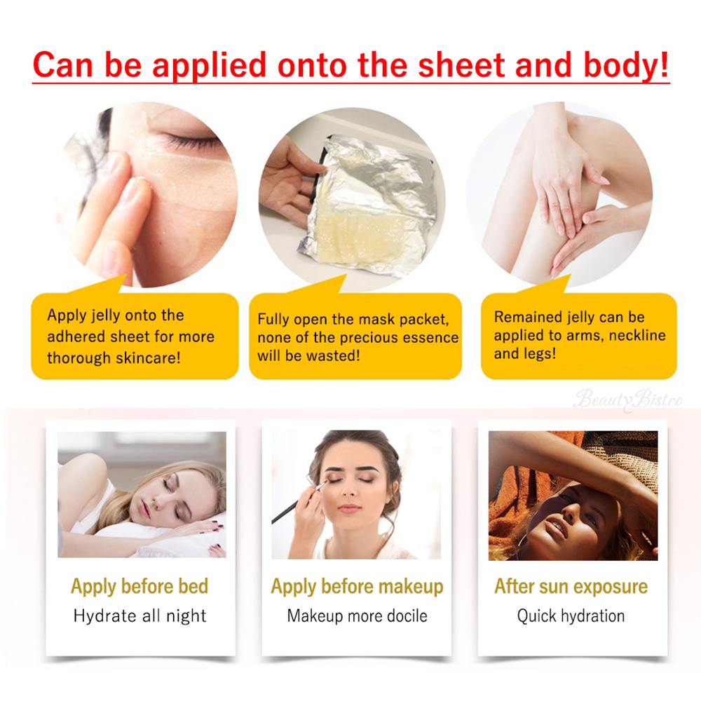 UTENA Japan Golden Facial Mask Jelly 3Pcs | Firming Hyaluronic Acid ...