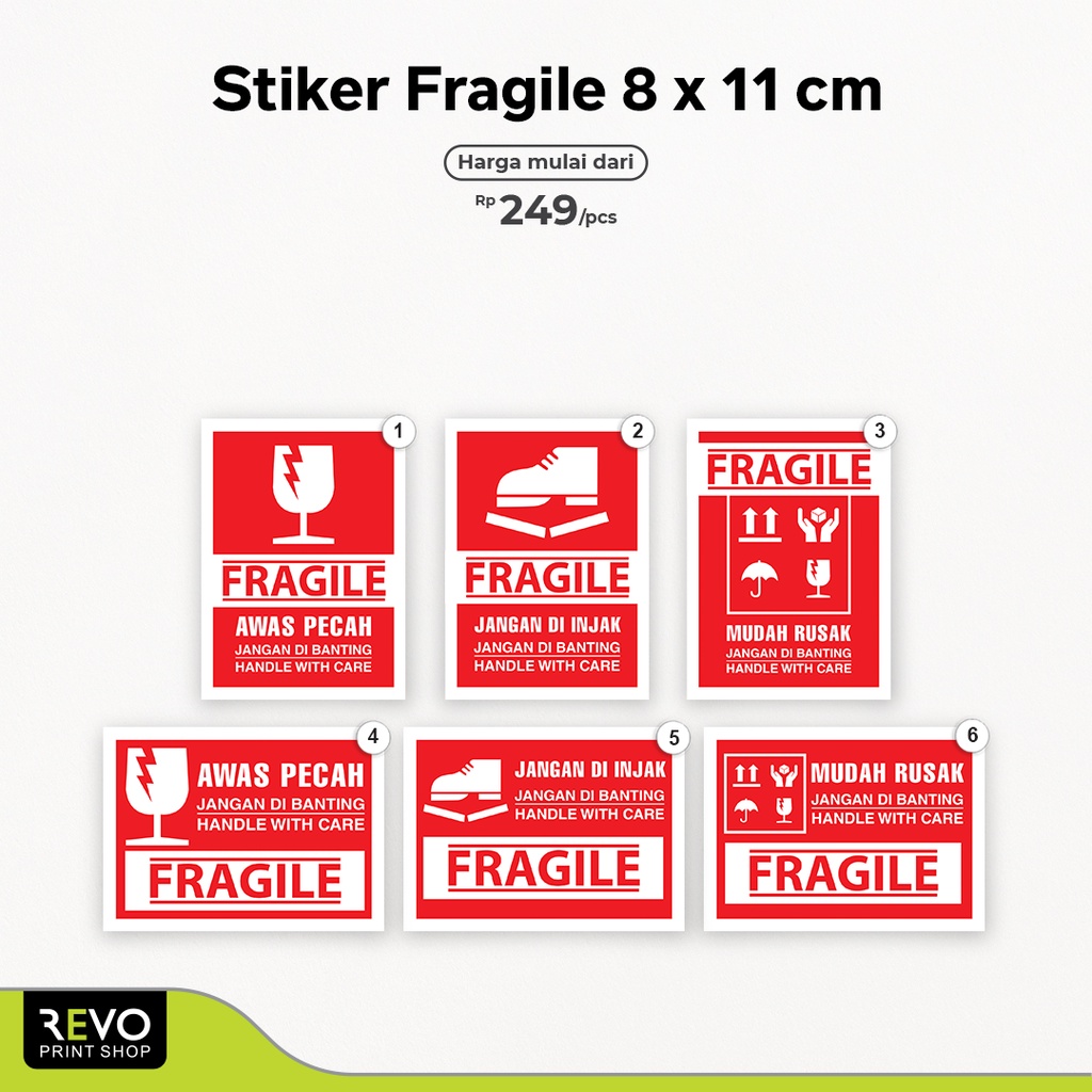 MINIMAL Fragile Sticker 8x11 cm (Minimum Purchase 50pcs) | Shopee Singapore
