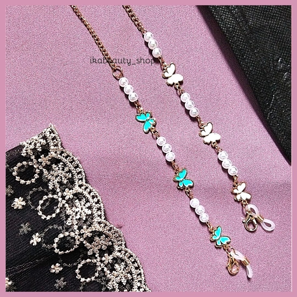 HIJAB MAGNETIC MASK CHAIN BUTTERFLY | Shopee Singapore
