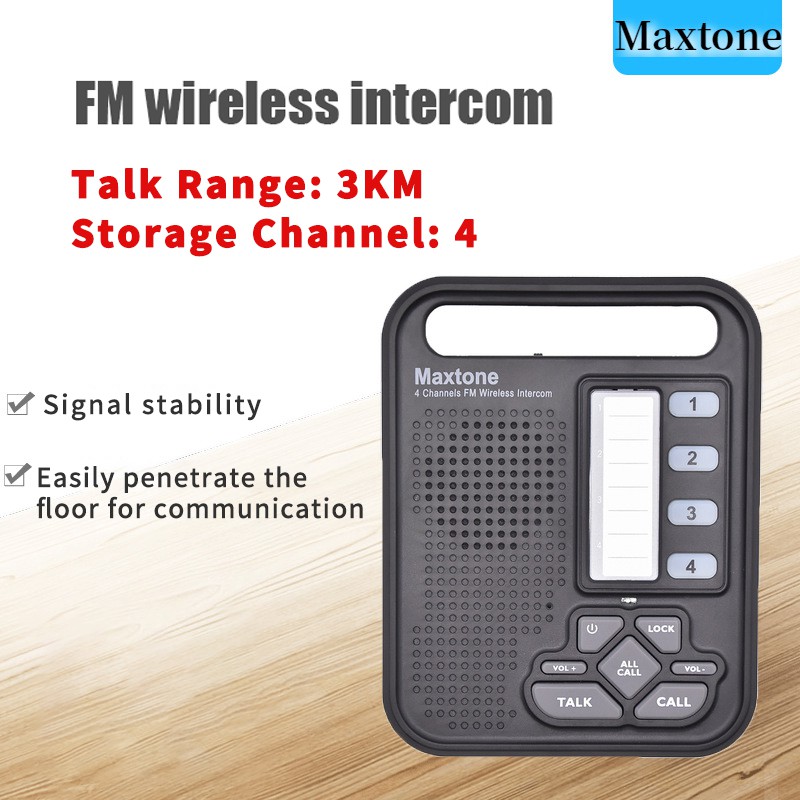 Ready stock,Room to Room Intercoms Wireless system with 4 channel for ...