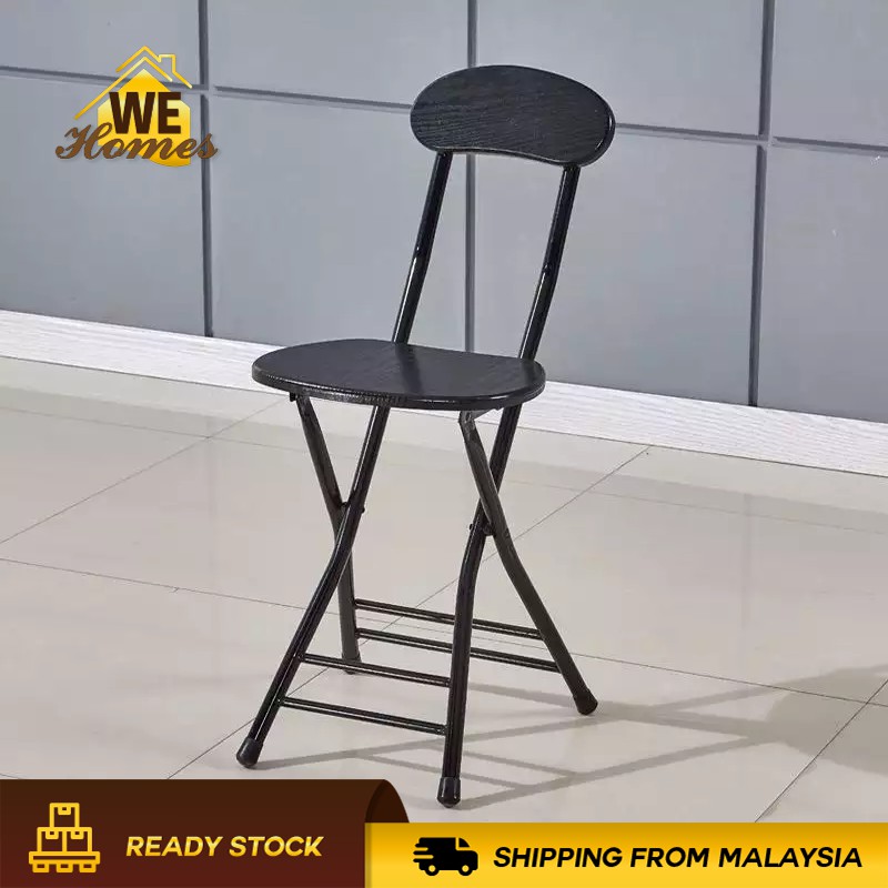 WeHomes Set of 2 Foldable Chairs with Backrest Study Chair Outdoor ...