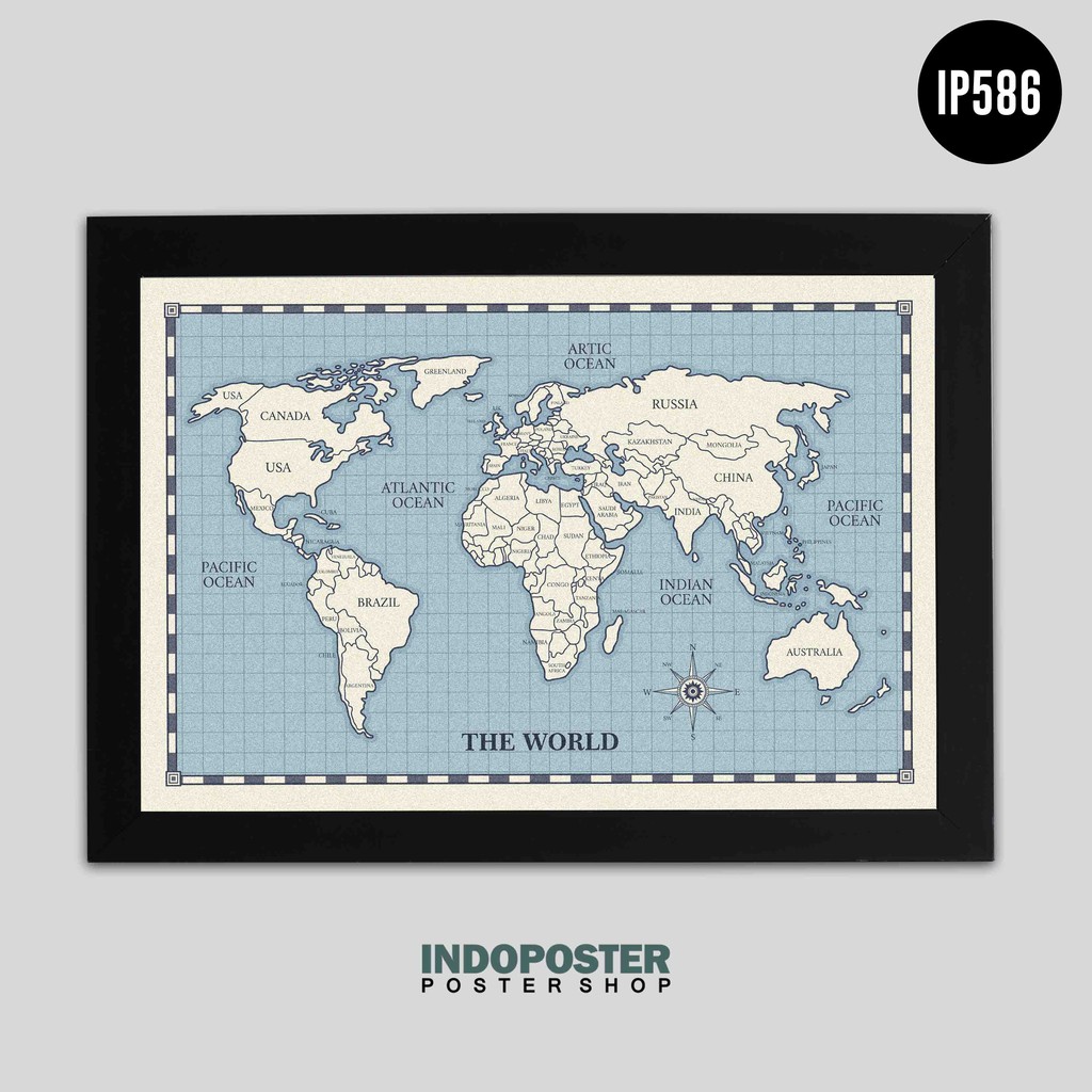 Political Map Poster World Atlas World Political Map Minimalist ...
