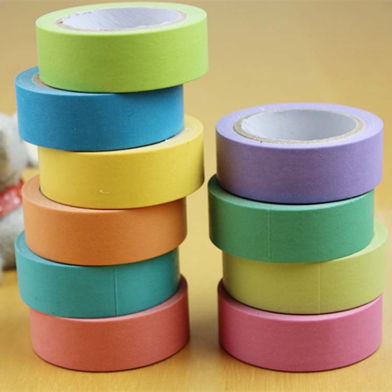 1 Pcs 15 Mm X 10 M Candy Pure Color Rainbow Decorative Washi Tape DIY ...