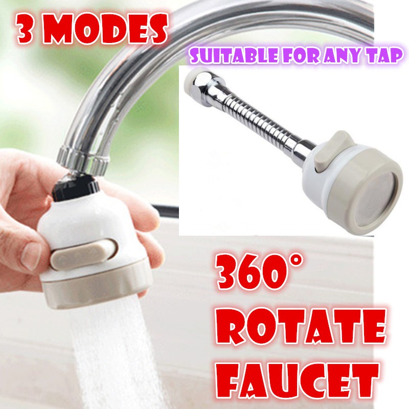 《SG STOCK》360 degree Faucet High Pressure 3 model Nozzle Water Saving ...