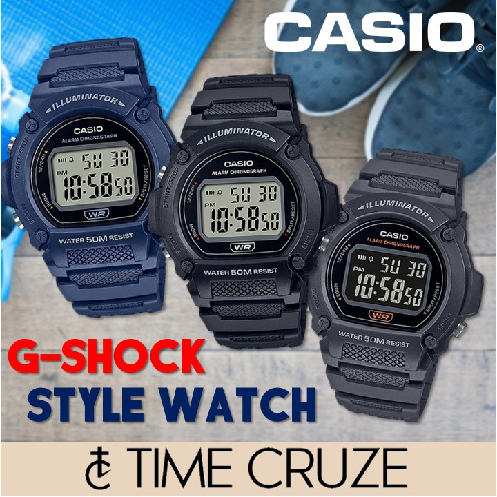 [Time Cruze] *8 COLORS* Casio W-219H Resin Digital Sports Men Watch W ...
