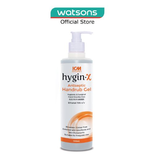 ICM PHARMA Hygin-X Antiseptic Handrub Gel 500ml (Expiry: Oct`2025 ...