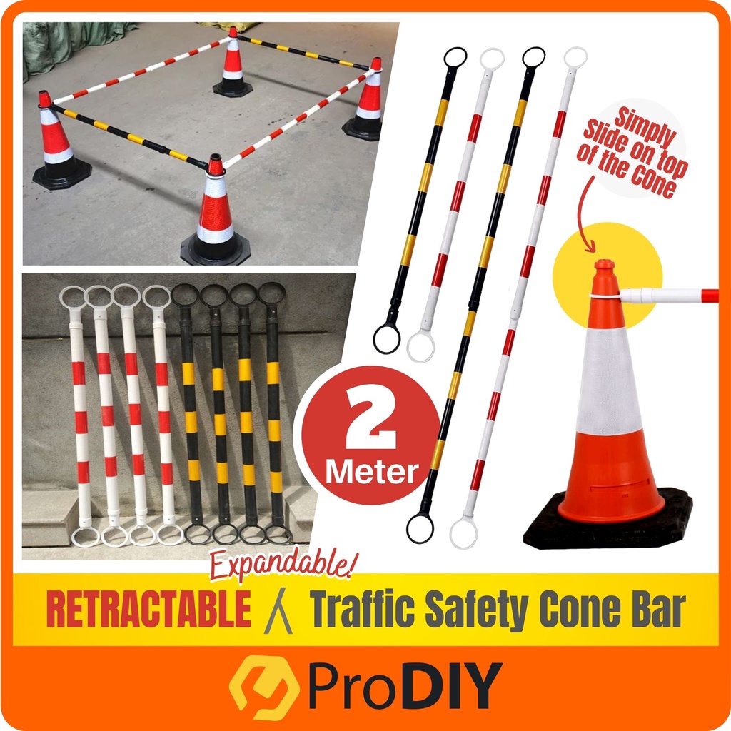 2 Meter Expandable Retractable Cone Bar Pole Traffic Safety Barrier ...