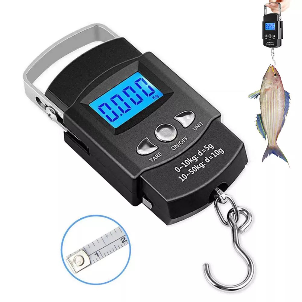 50kg/10g Portable LCD Electronic Hand Scale Travel Hanging Fish Scale ...