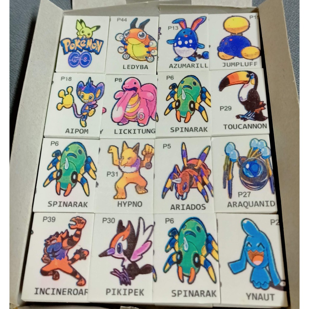 Pokemon or Flag Fancy Eraser 48s per box (assorted designs, repetition ...