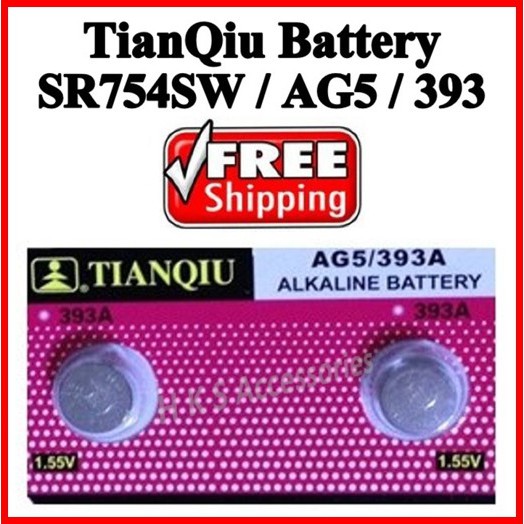 Watch Battery SR754SW LR754 LR48 AG5 193 GP393 393 SR754 SR754W Button ...