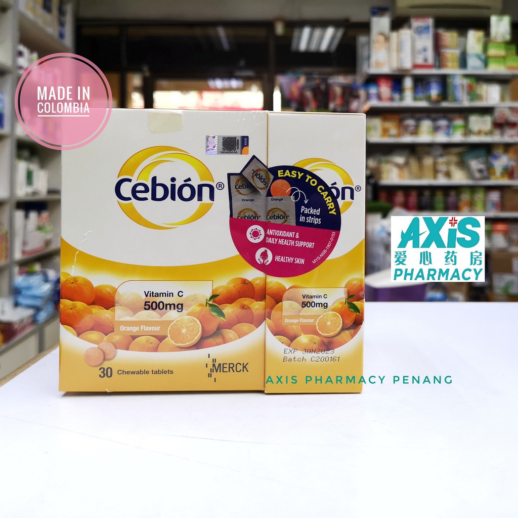 TWO SETS CEBION VITAMIN C 500MG CHEWABLE TABLETS 3 X 30'S (total 180 ...