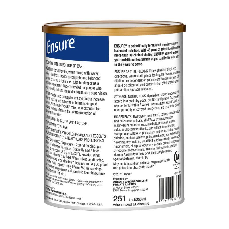 Ensure Regular Adult Nutrition - Vanilla 850g | Shopee Singapore