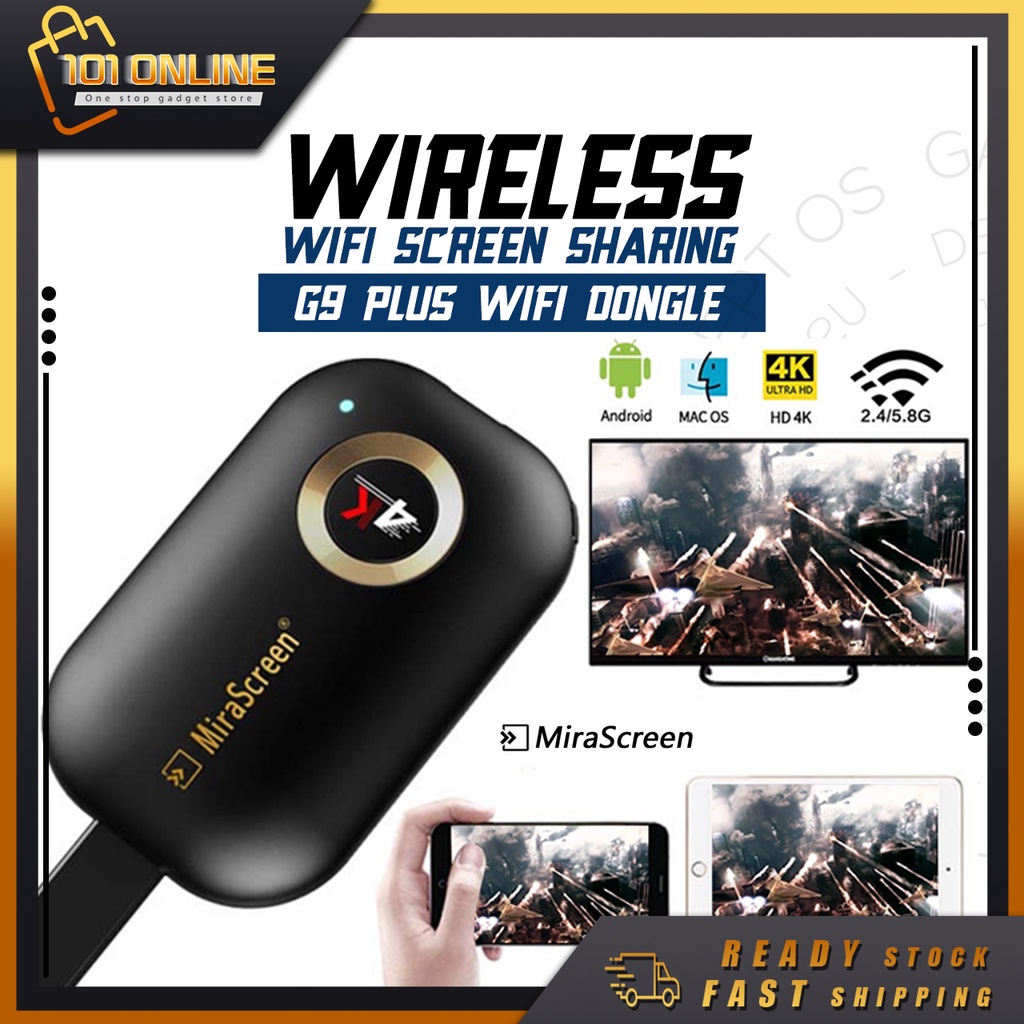 MIRASCREEN MIRROR SCREEN G9 PLUS TV STICK ADAPTER HDMI WIRELESS ...